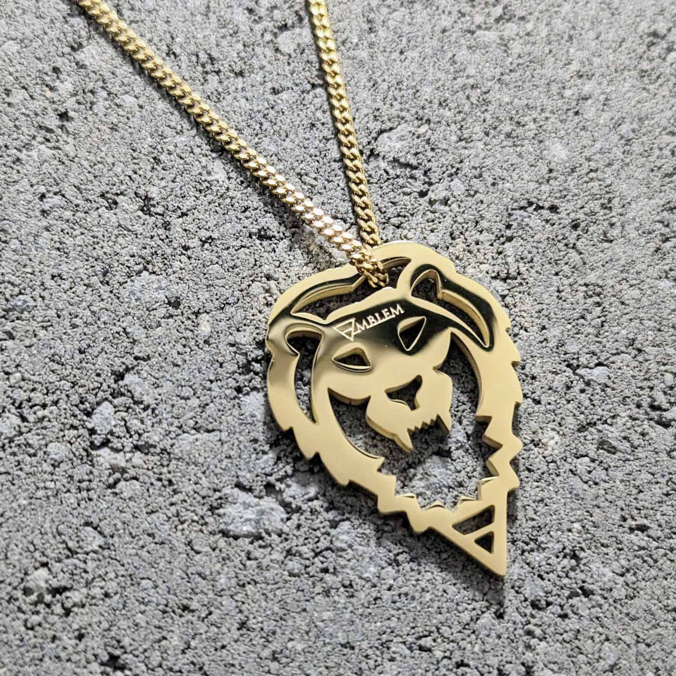 EMBLEM® Lion Necklace and Chain - Premium Gold-Plated Stainless Steel ...
